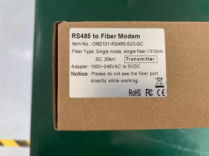RS232 Serial Fiber Optic Modem 40KM Dual Fiber SC Port Compact Size ...
