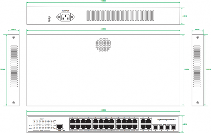 24 Port PoE Switch Gigabit Based L2 L3 Smart Managed 300W Budget With ...