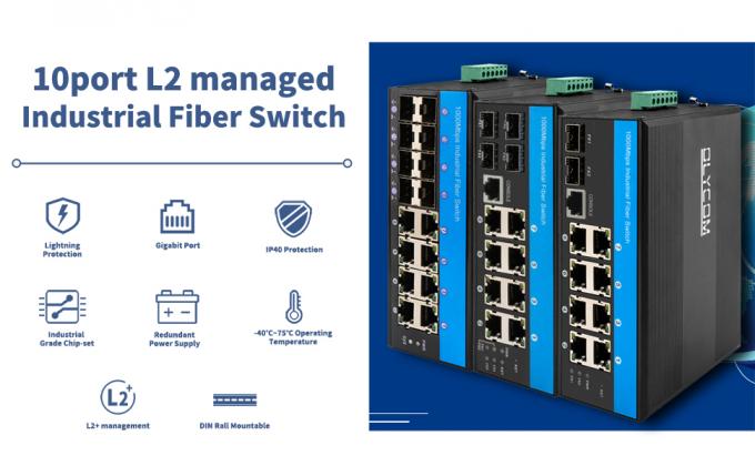 8 port industrial ethernet switch layer 2 managed switch DC12/24/48V ...