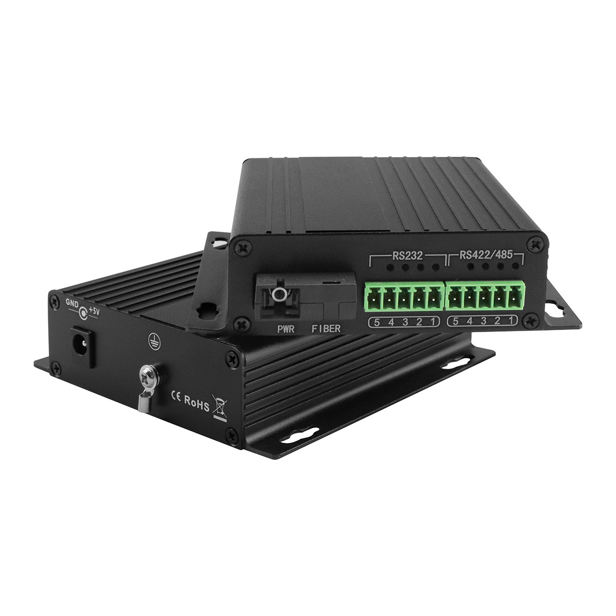 Serial Fiber Media Converter RS485 RS422 RS232 SC 20km For RTU HOST SCADA