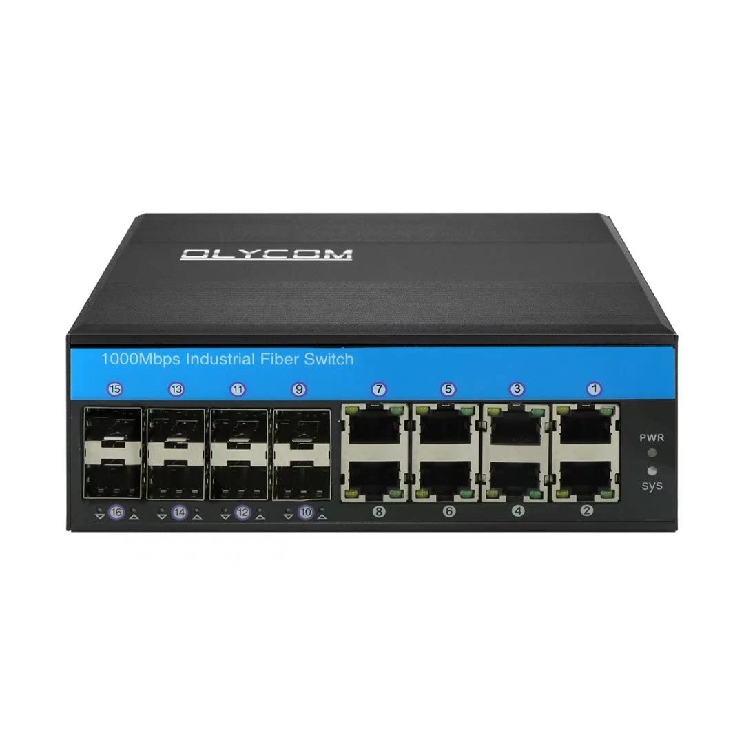 OLYCOM Managed Switch 8 Port Gigabit Ethernet 12V Industrial Grade with ...