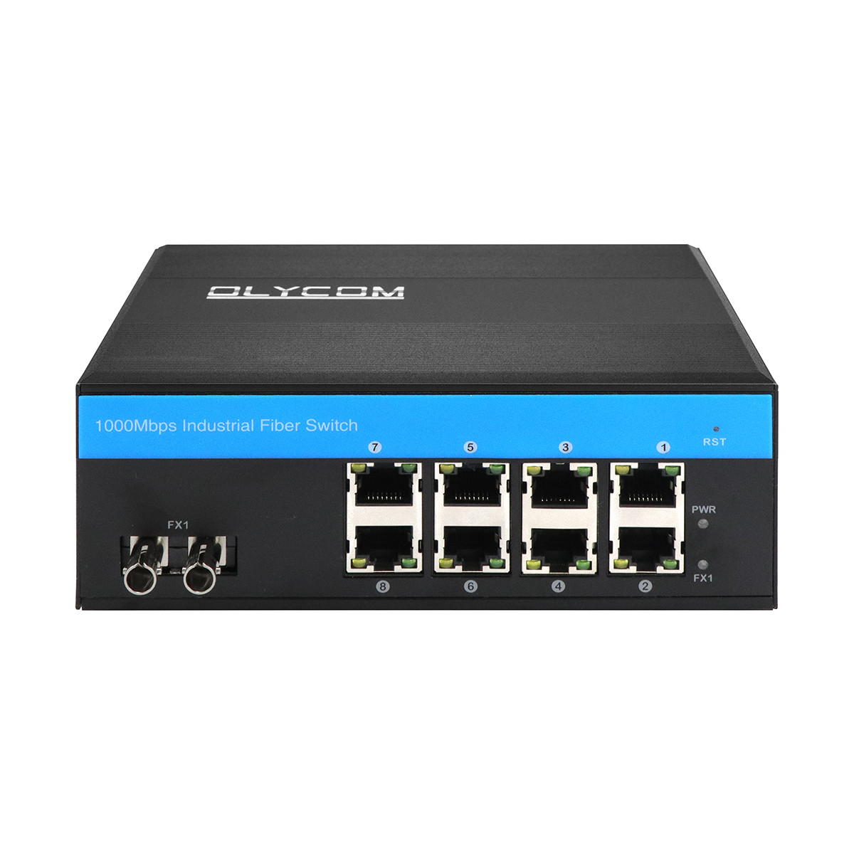 8 Port Industrial Gigabit Network Switch Unmanaged ST Fiber Singlemode ...
