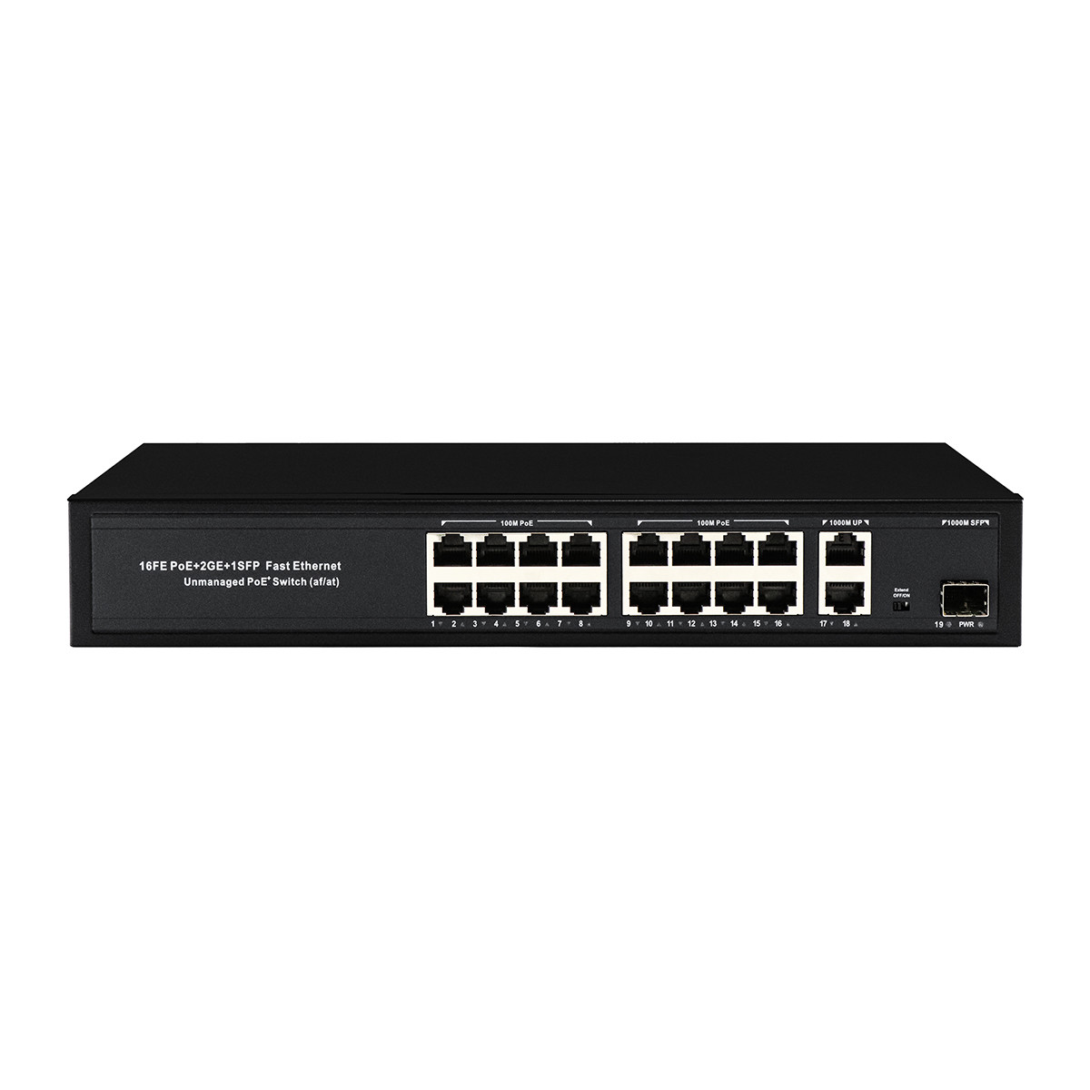 16 Port 10/100M CCTV POE Switch 1 SFP Cage Gigabit Network Uplink AC220V