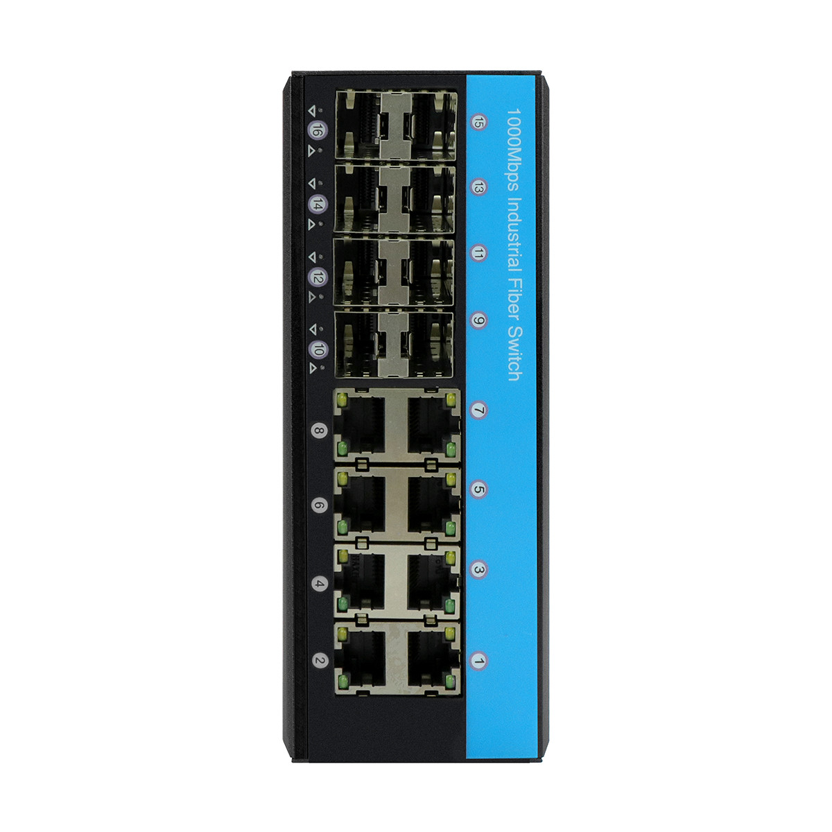 8/12/16 Port Gigabit Industrial Fiber Switch 10/100 / 1000mbps Managed ...