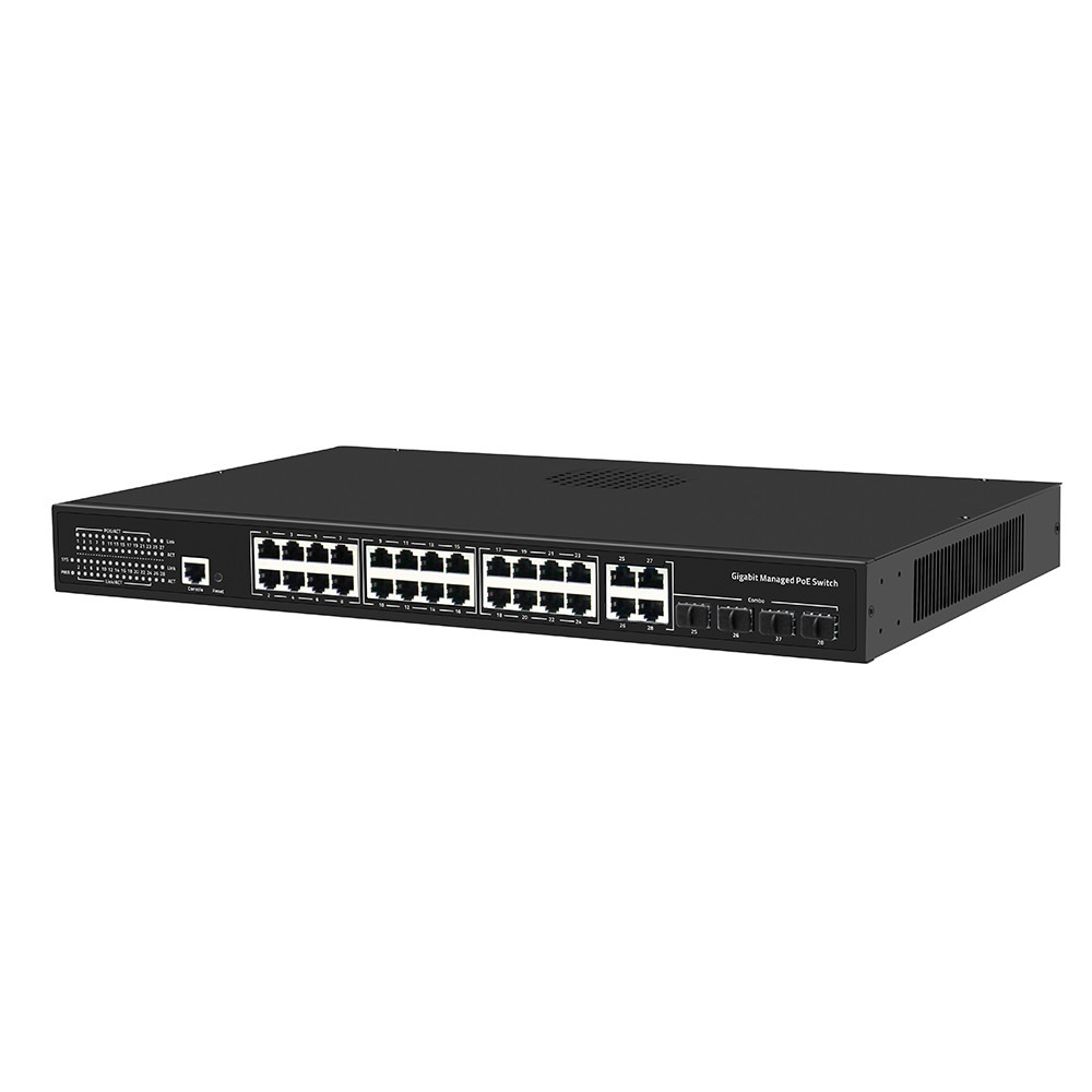 24 Port PoE Switch Gigabit Based L2 L3 Smart Managed 300W Budget With ...