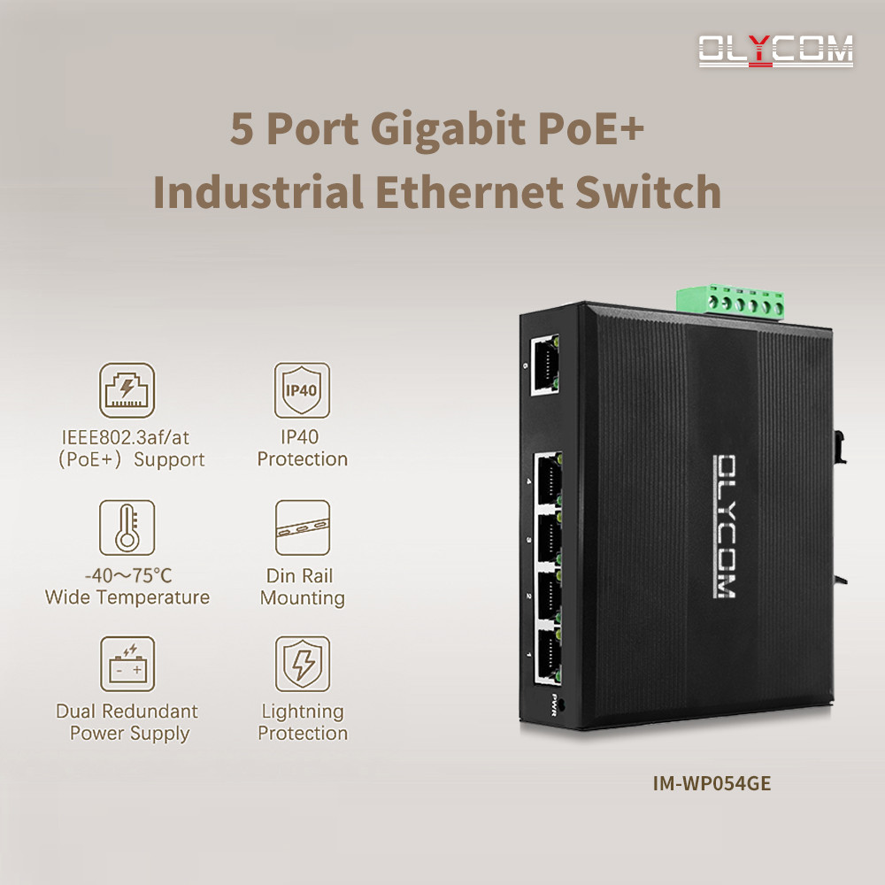 5-port Industrial Network Switch E-mark Ethernet Switch With 4 KV Surge ...