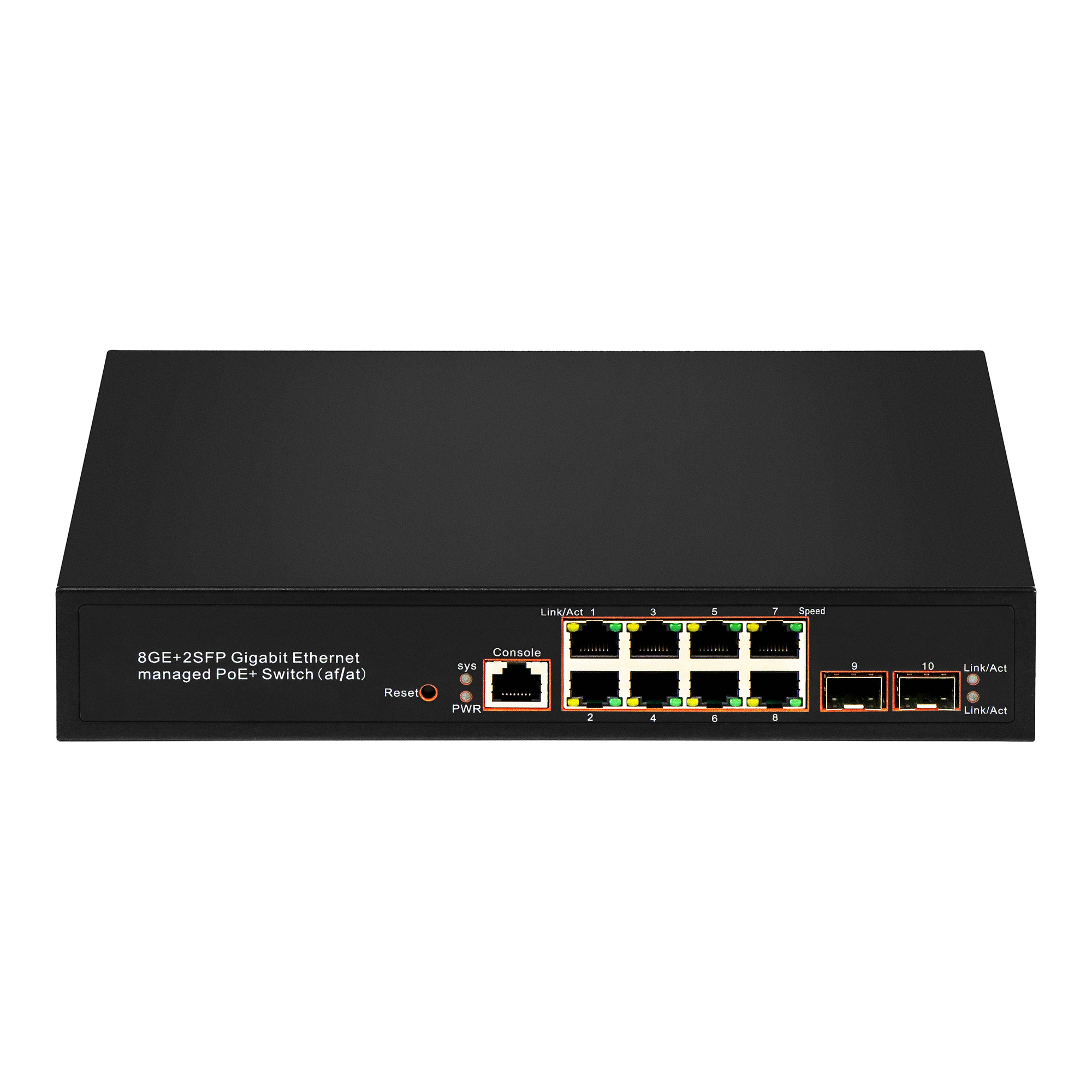 8 Port Gigabit Managed PoE Switch SFP Fiber Optic 120W Budget AC Input ...