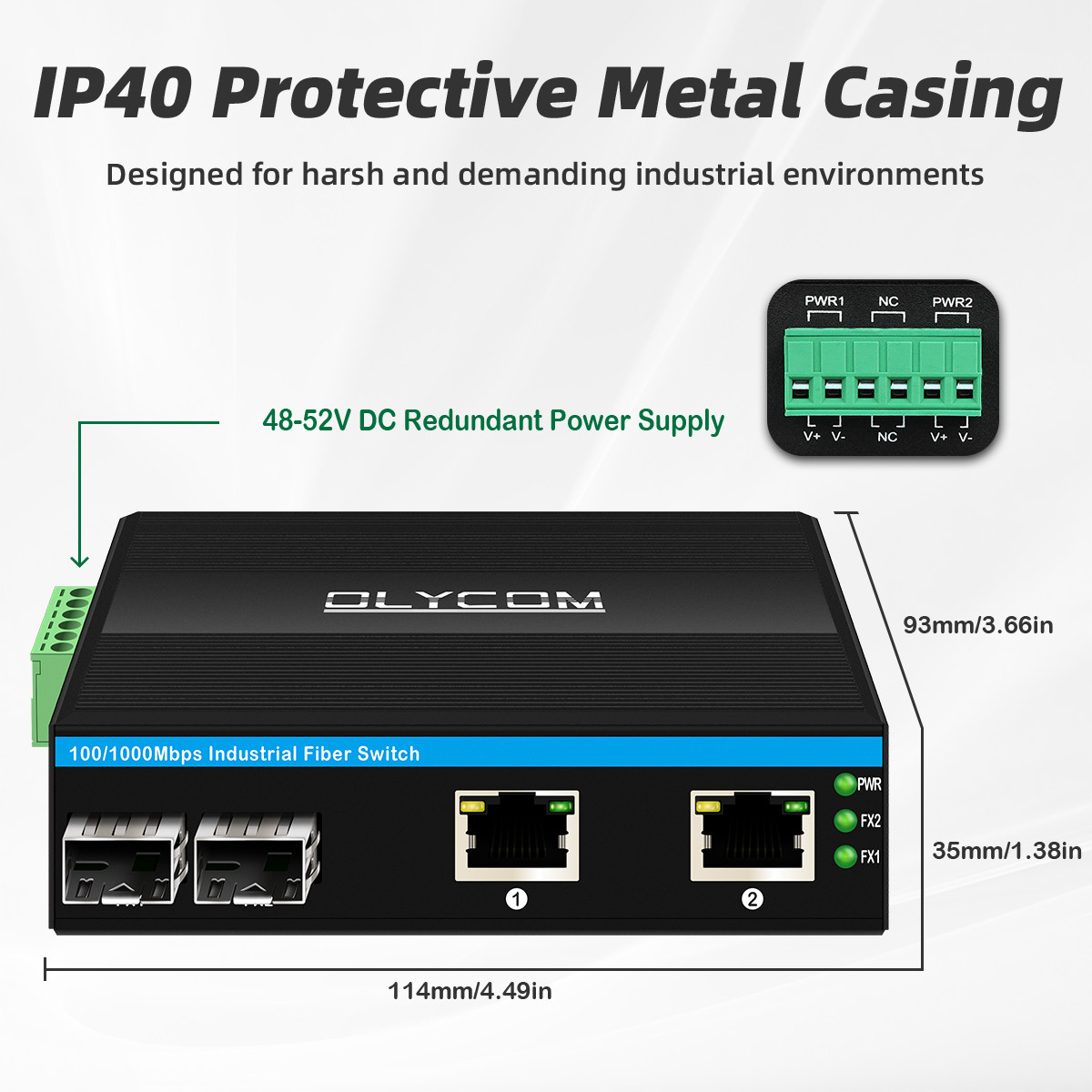 4 Port PoE Switch Industrial Gigabit Network 15.4W 30W 60W Mini ...