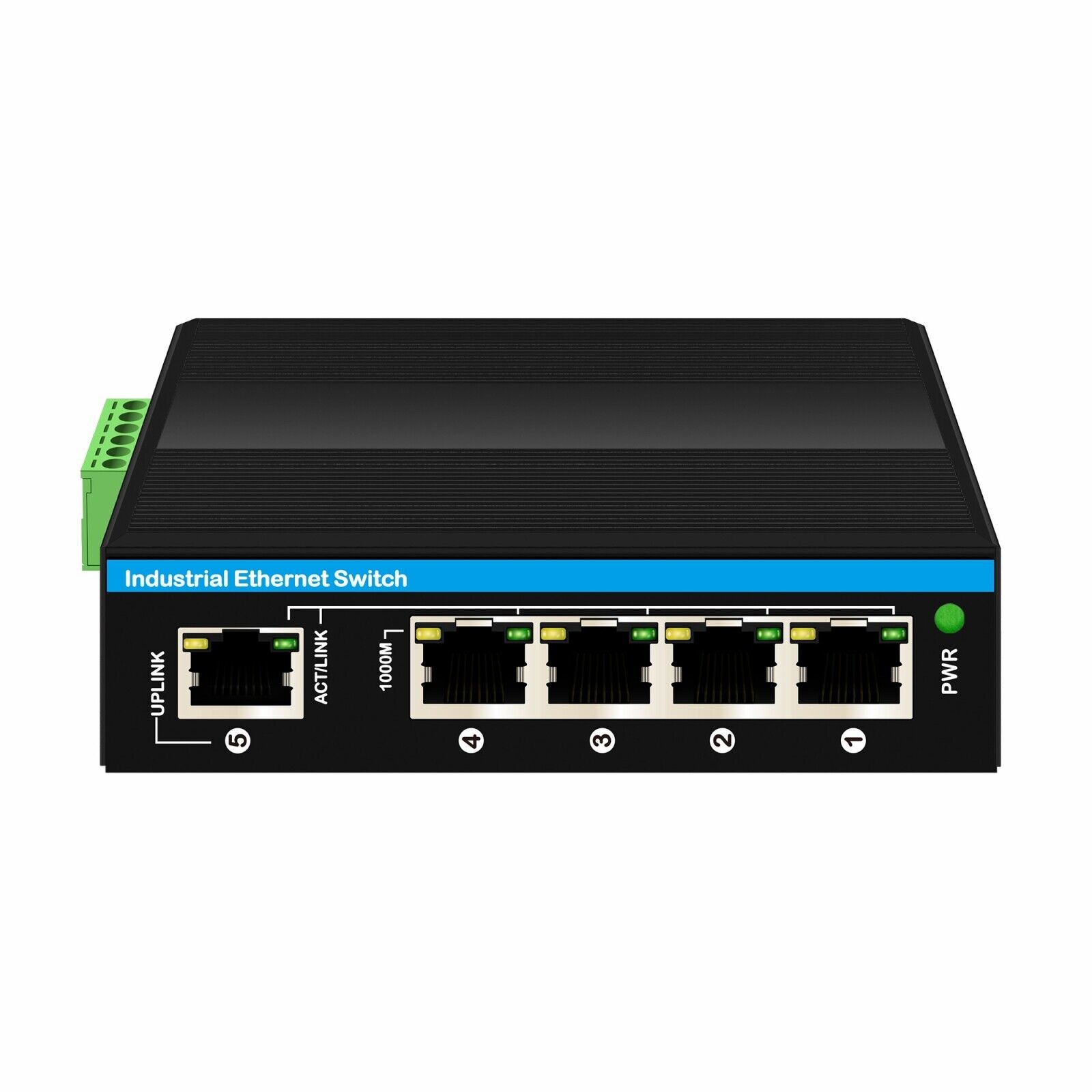 5 Port Gigabit Voltage Booster 12-48VDC Input Industrial Poe Network Switch