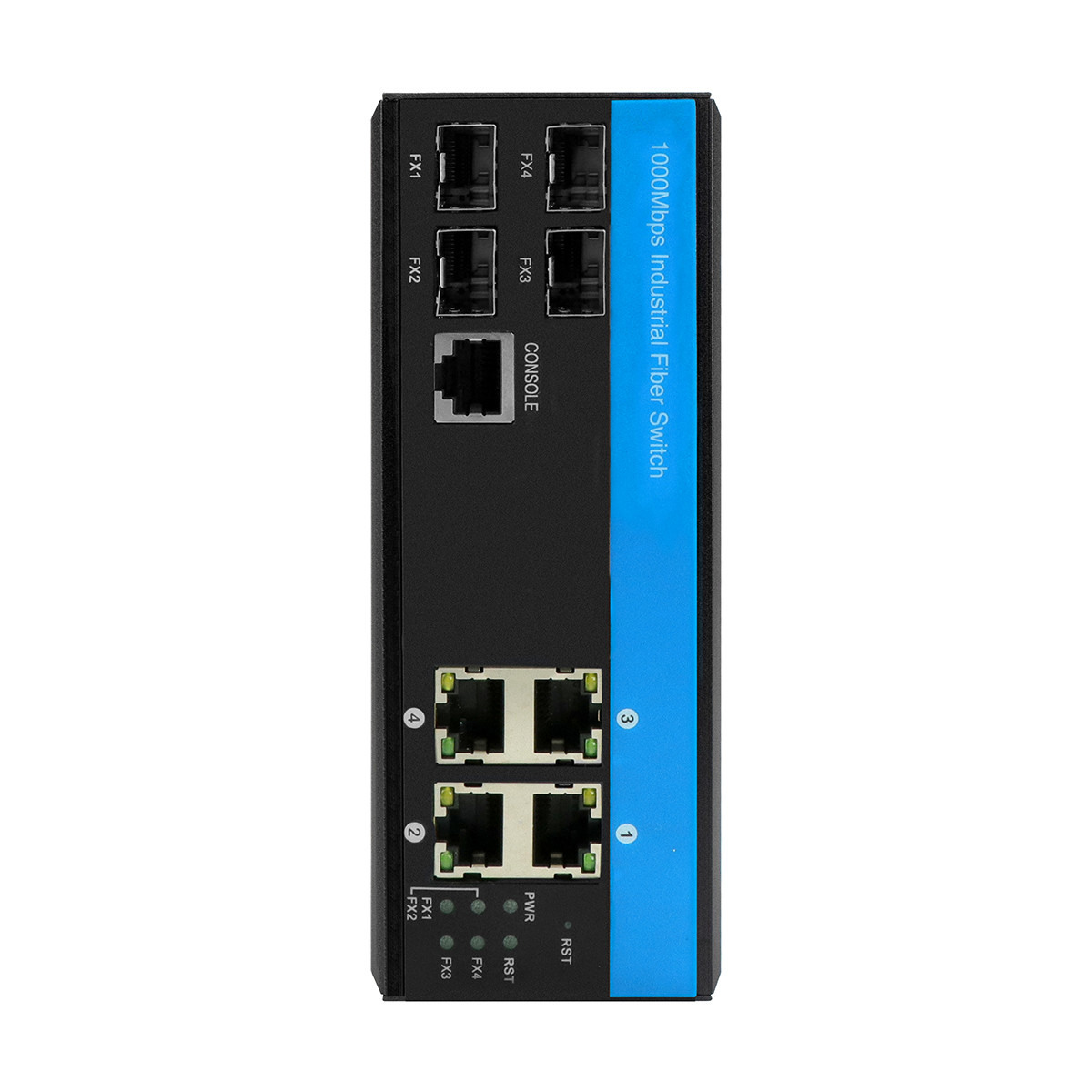 8 port gigabit L2 managed Industrial fiber switch 12V/24V/48VDC input ...