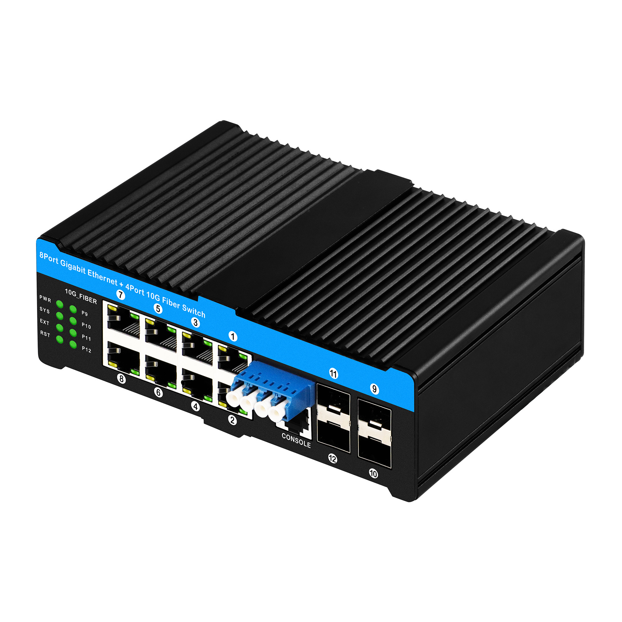 4*10G Sfp Ports+8*10/100/1000mbps 12 Port Managed 10G Optical Bypass ...