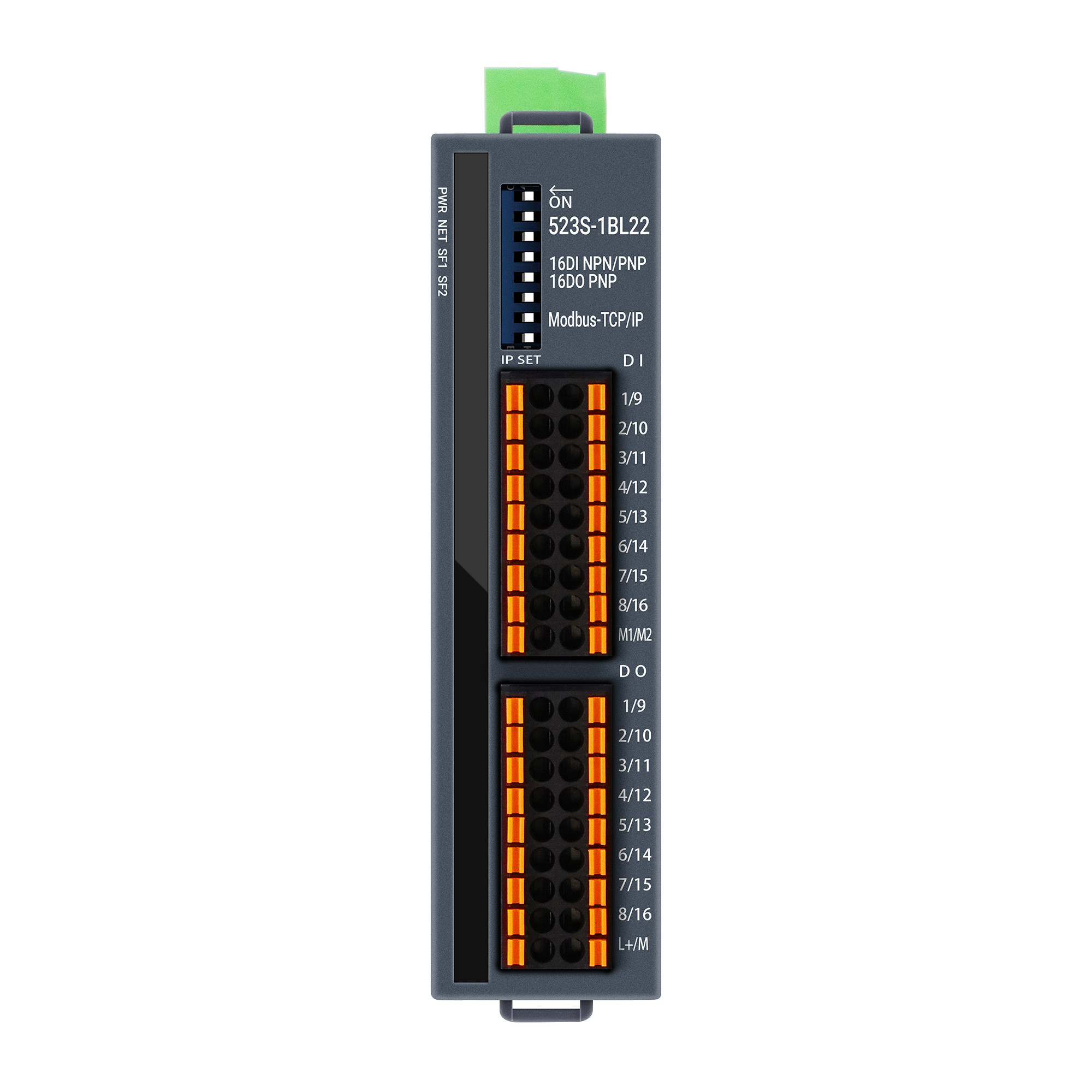 Modbus TCP/IP I/O Module 24VDC 16 DI/DO 2×RJ45 DIN-Rail NPN/PNP ...
