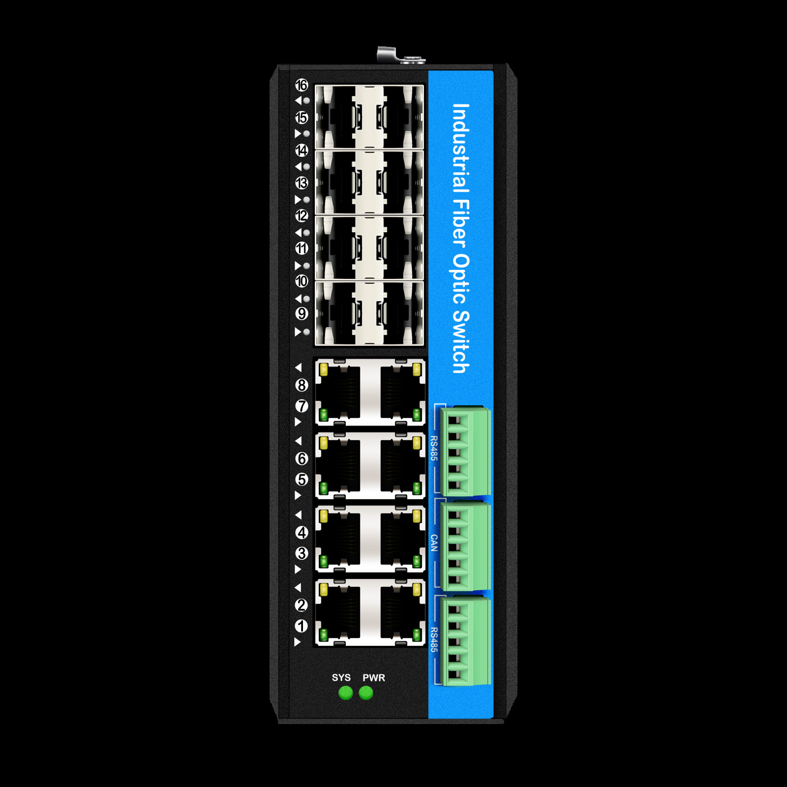 Managed 16 Port Gigabit Poe Switch Din-rail Network Switch 8RJ45+8SFP ...