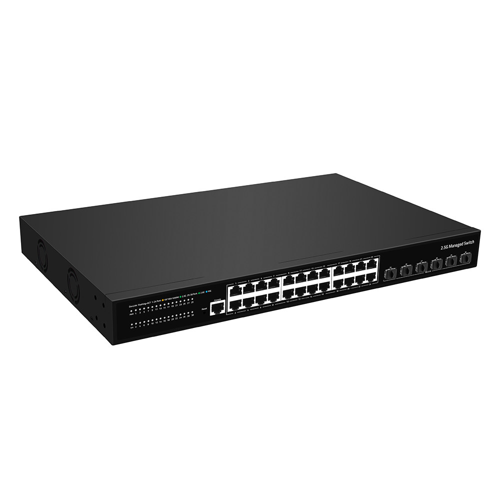 24 Port 2.5G Ethernet L3 Managed Switch With 10G Fiber Uplink Single AC ...
