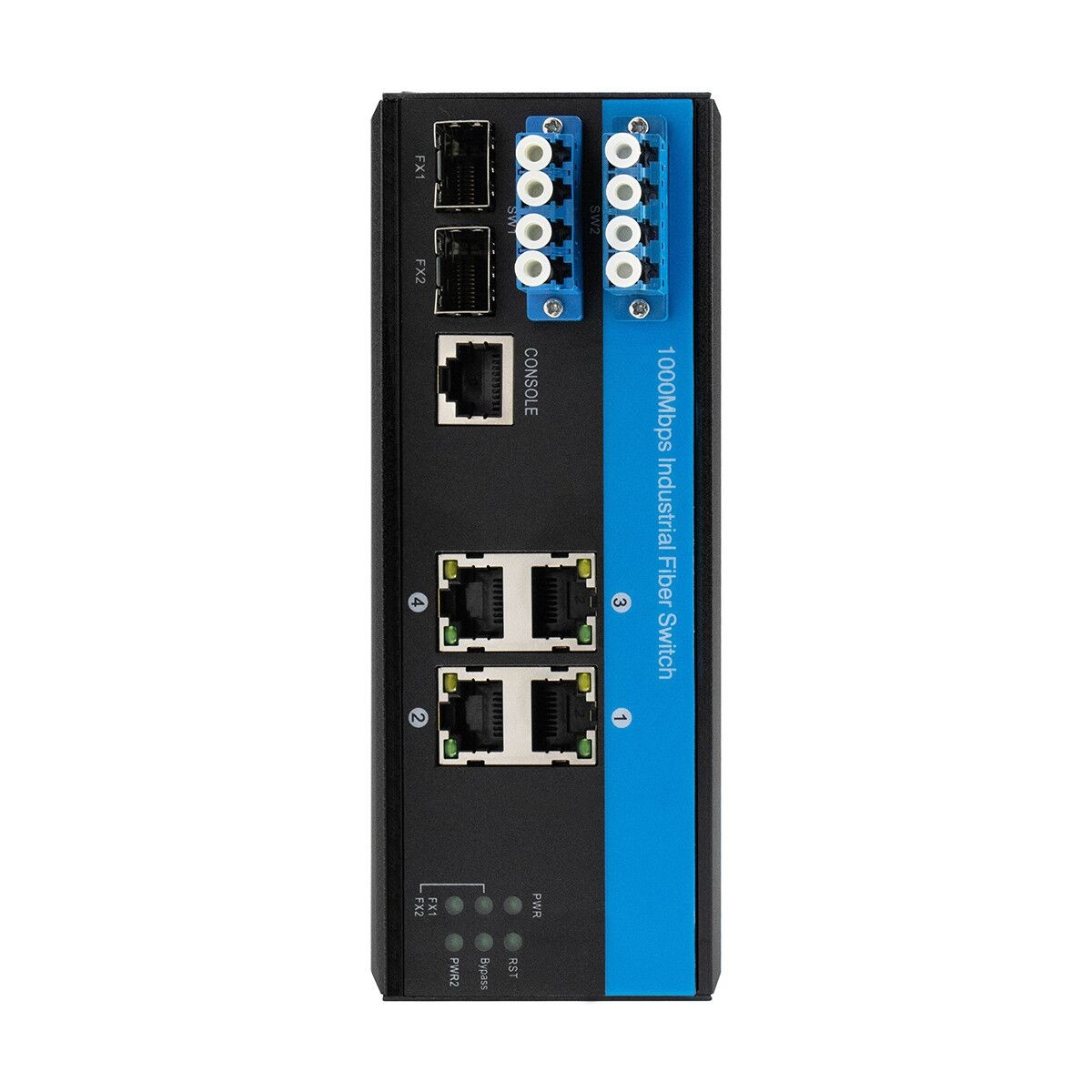 L2 Managed Industrial Switch with 2*2B Bypass Function SM LC Connector ...