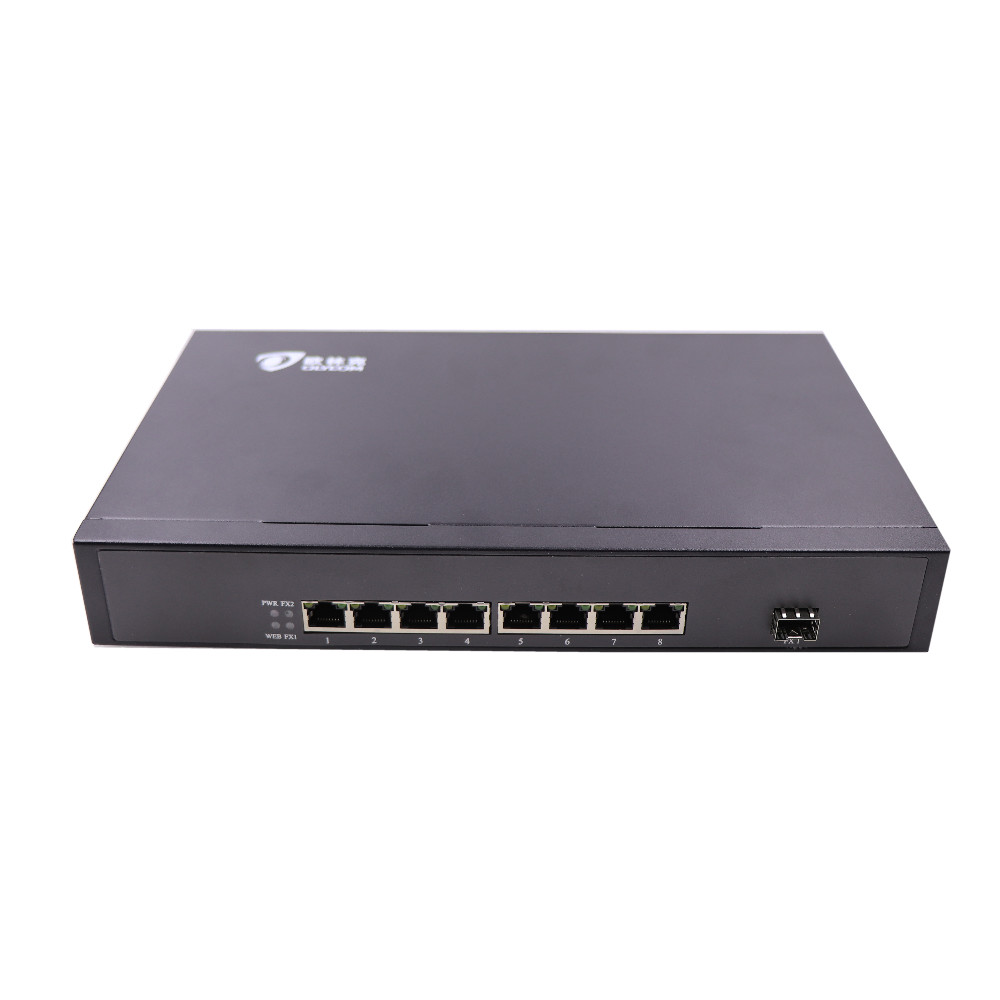 Unmanaged AC100V Fiber Optic Ethernet Switch 8 Port 1.25G SFP Fiber Port