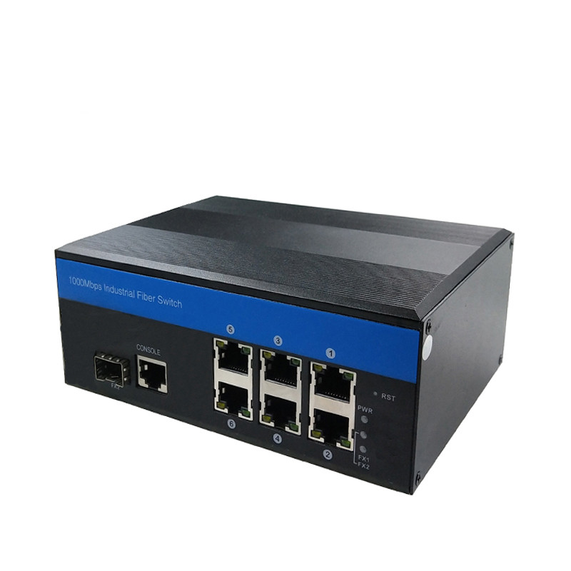 One SFP Fiber Six RJ45 Ports Industrial Managed Ethernet Switch DIN ...