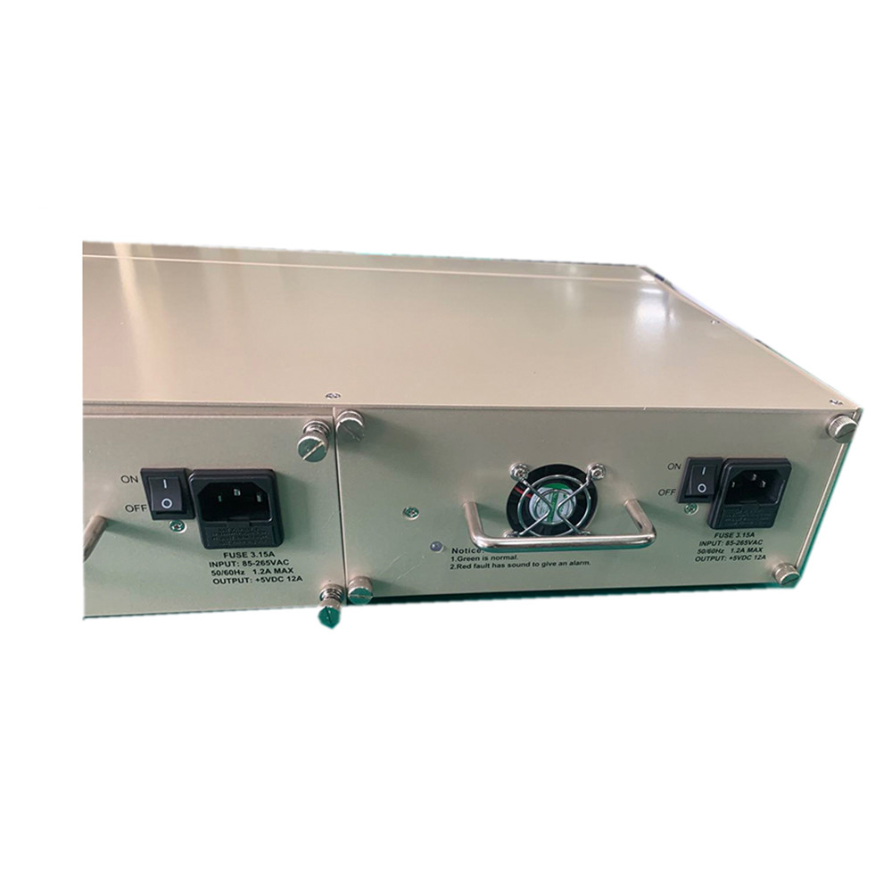16 Slots 19 Inch 2U Chassis Fiber Optic Ethernet Media Converter Dual ...
