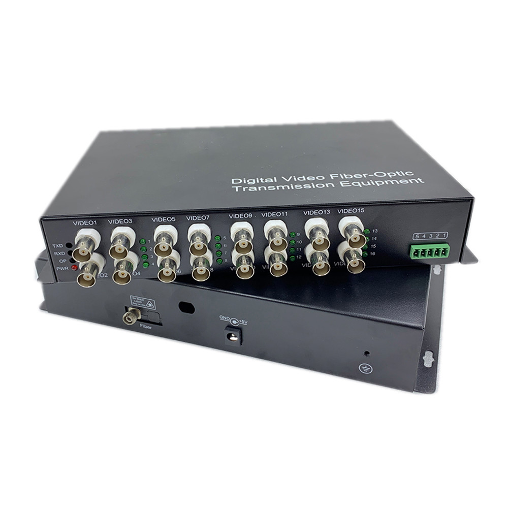 16ch RS485 Data Fiber Video Media Converter BNC Port For Cctv Camera