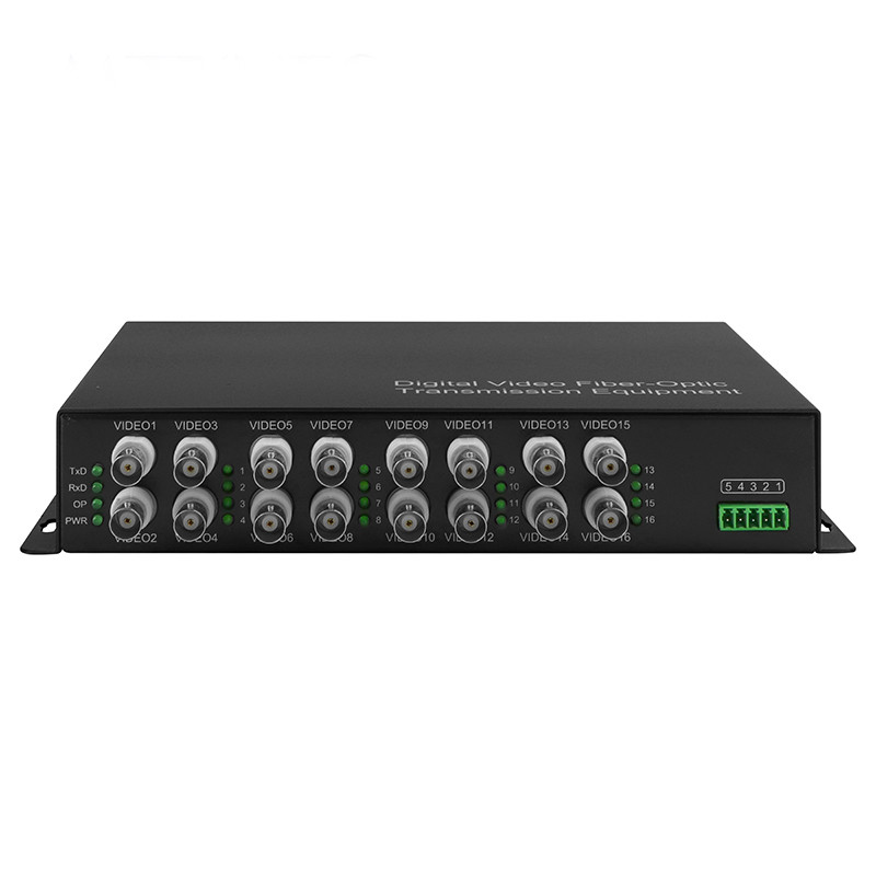 16ch RS485 Data Fiber Video Media Converter BNC Port For Cctv Camera